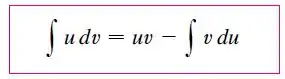 Calcule a integral usando a integração por partes com as esc