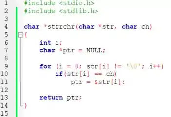Implemente a seguinte função:char *strrchr(char *s, char ch)