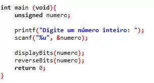 Inversão da ordem dos bits de um inteiro. Escreva um program