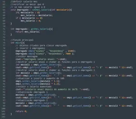 Classe Empregado. Crie uma classe chamada Empregado que incl