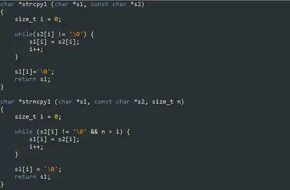 Escreva suas próprias funções de cópia e concatenação de str