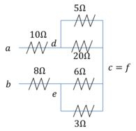 Determine a resistência equivalente R a b no circuito da figura.