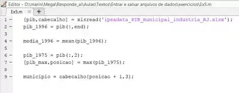 Entrar e salvar arquivos de dados