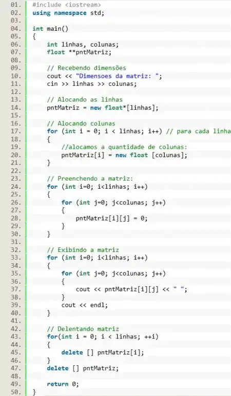 Alocação dinâmica de memória