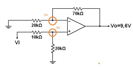 Dado o circuito a seguir, calcular V i . Assumir AOP ideal.