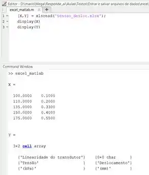 Entrar e salvar arquivos de dados